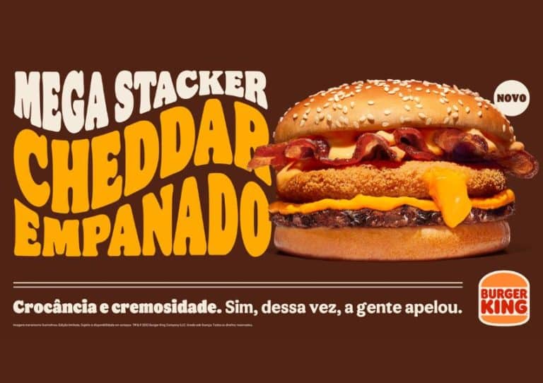 Burger King Lança Mega Stacker Cheddar Empanado Em Edição Limitada